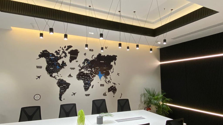 Elevate Your Office with Wooden World Maps | The Map Stores • The Map Store