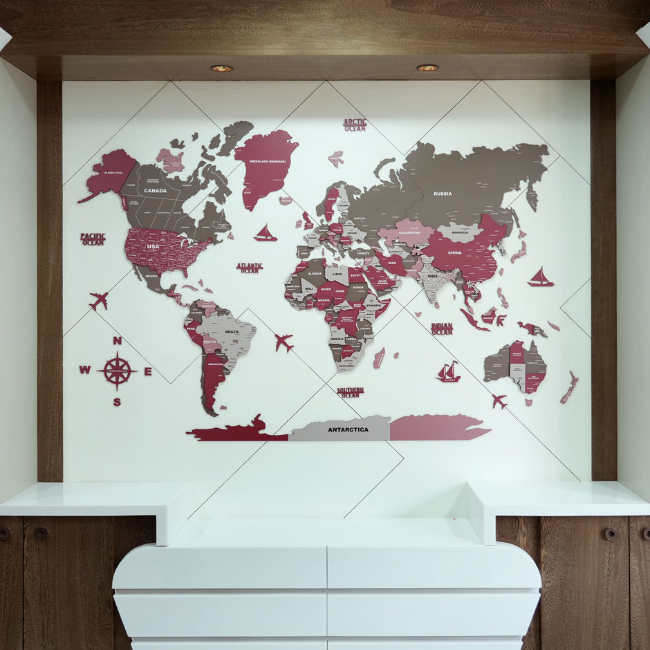 Buy 3D Wooden World Map Wall Art – Wooden World Maps for Home Decor ...
