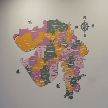 3D Map of Gujarat State | Artistic State Decor • The Map Store