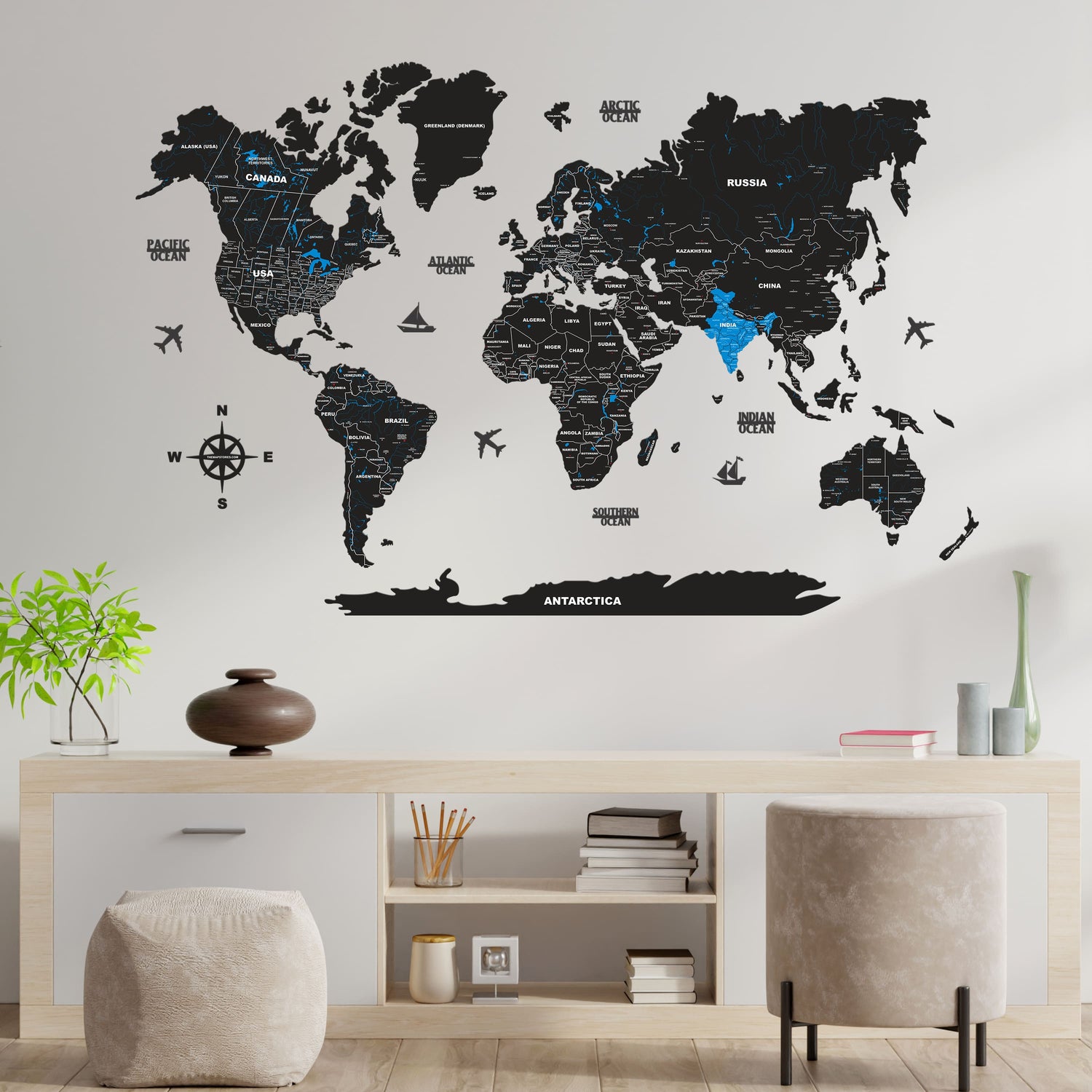 The Map Store - India's Exclusive Wooden World Map Manufacturer