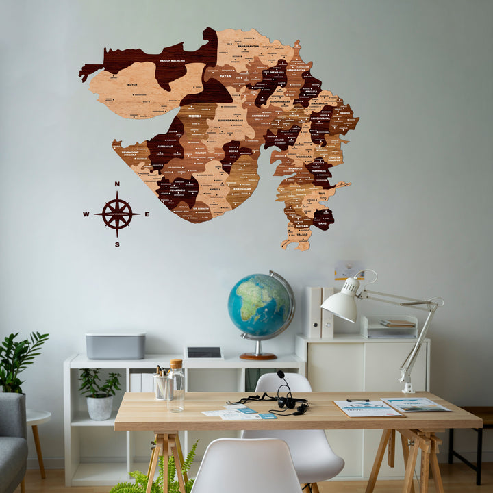 3D Map of Gujarat State | Artistic State Decor • The Map Store