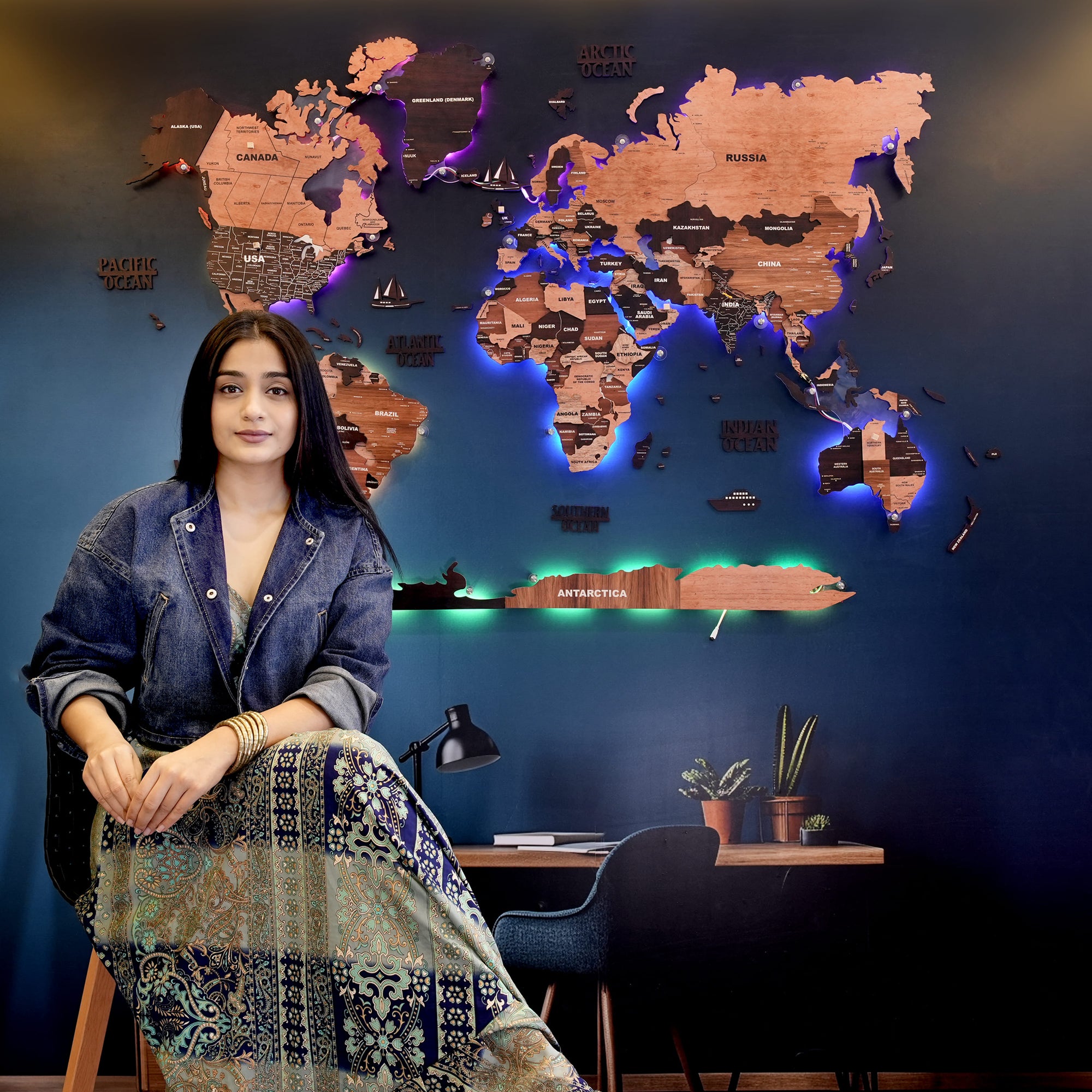 LED Wooden World Map • The Map Store