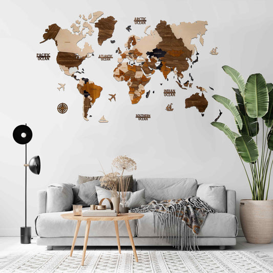 3D Wooden World Maps • The Map Store