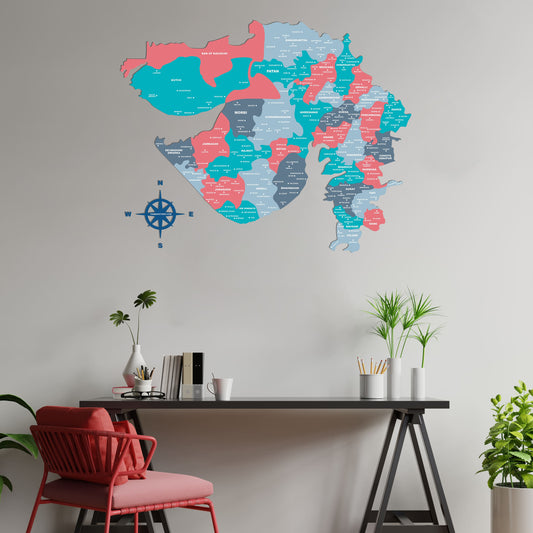 3D Map of Gujarat State | Artistic State Decor • The Map Store
