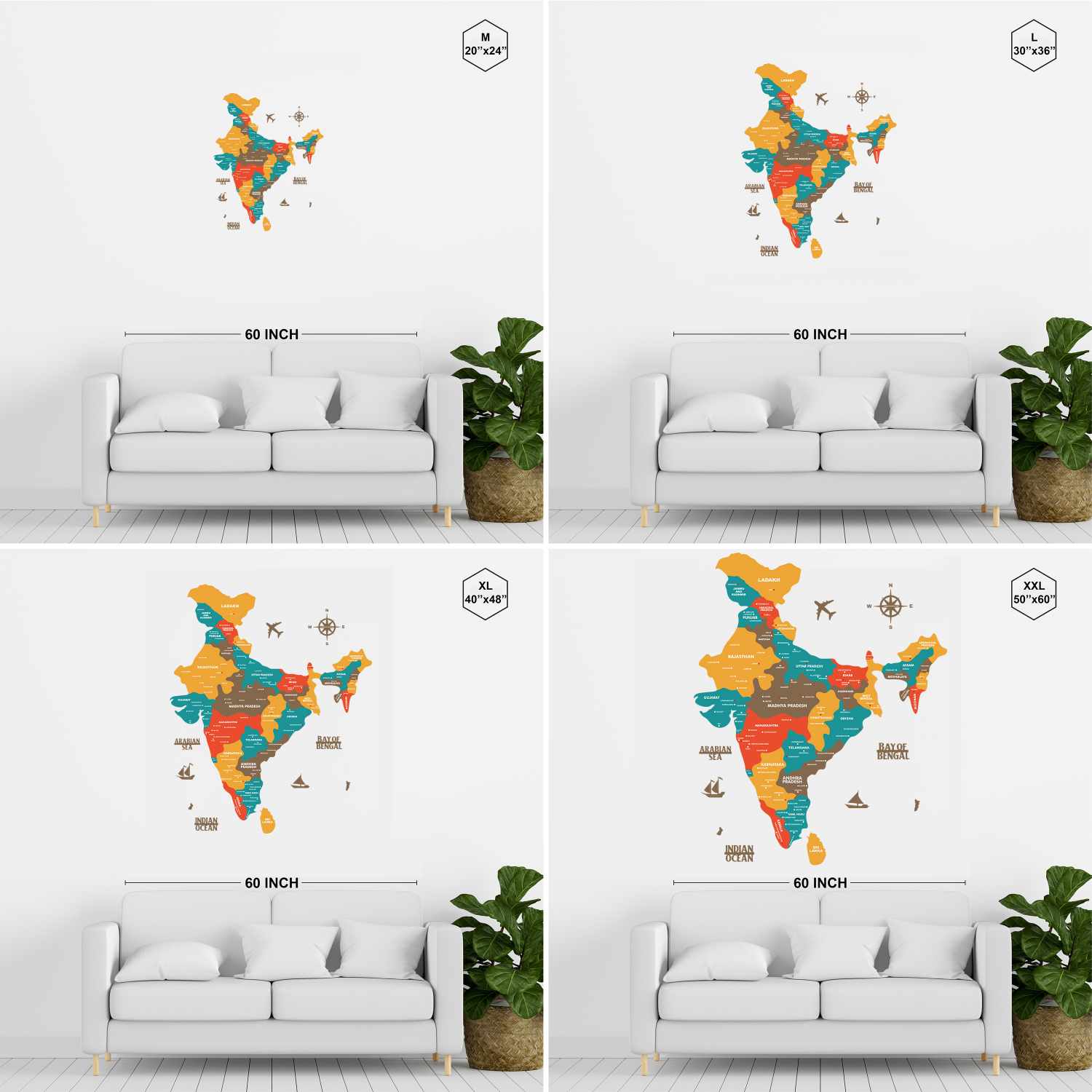 Saffron Wooden India Map for wall | Wooden India map wallart | Map of ...