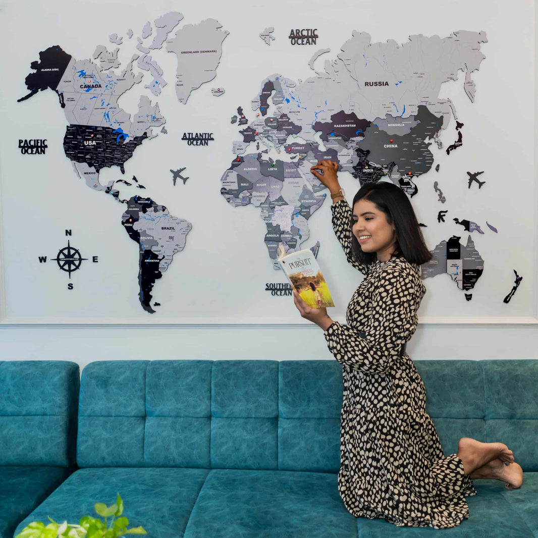 Buy 3D Wooden World Map Wall Art – Wooden World Maps for Home Decor ...