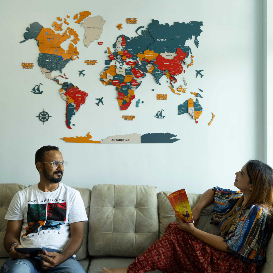 Buy 3D Wooden World Map Wall Art – Wooden World Maps for Home Decor ...