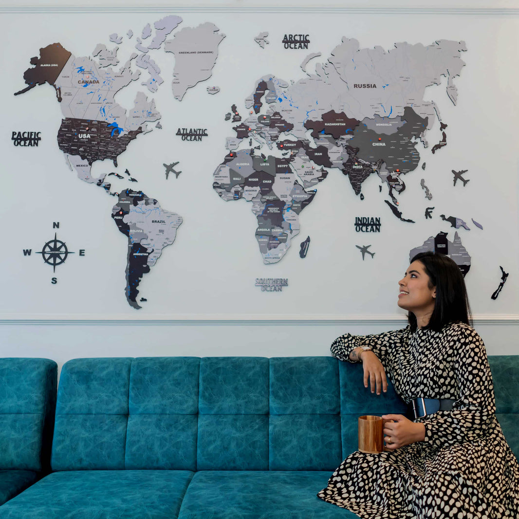 Buy 3D Wooden World Map Wall Art – Wooden World Maps for Home Decor ...