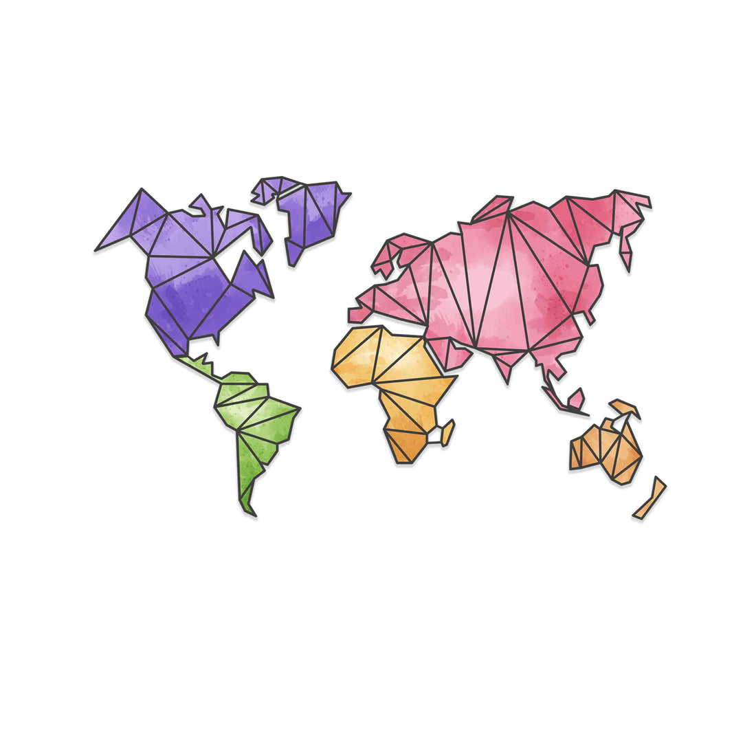 Rainbow Designer Wooden World Map • The Map Store
