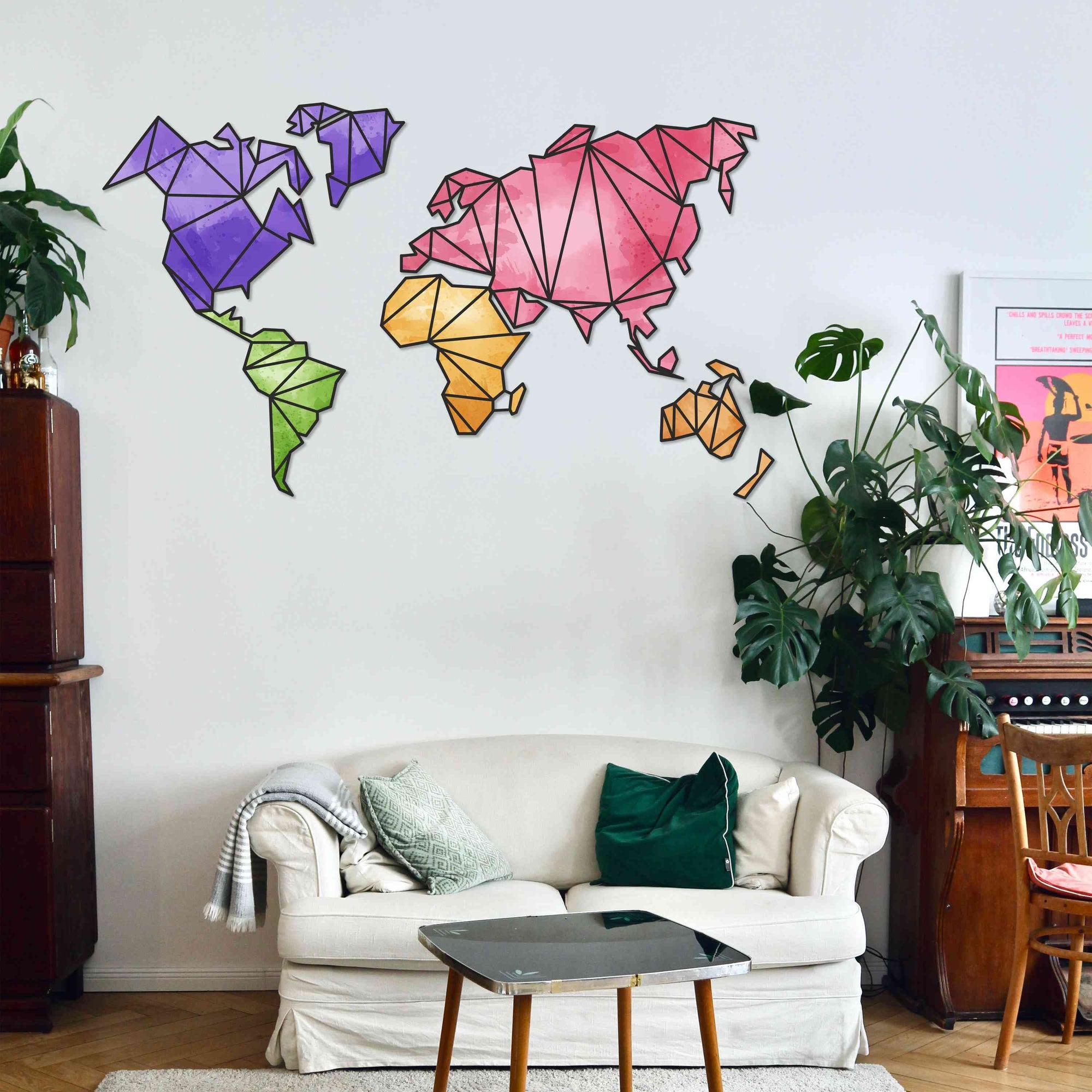 Rainbow Designer Wooden World Map • The Map Store