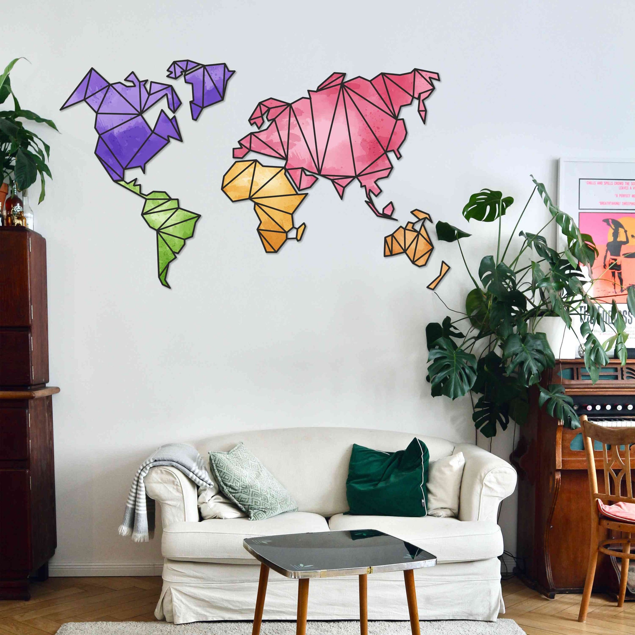 Rainbow Designer Wooden World Map • The Map Store